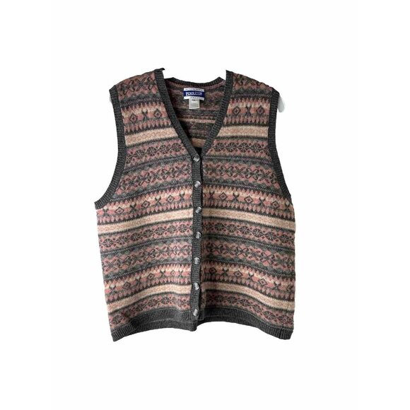 Pendleton | Sweaters | Vtg 9s Pendleton Lambswool Fair Isle Cardigan Sweater Vest Usa | Poshmark